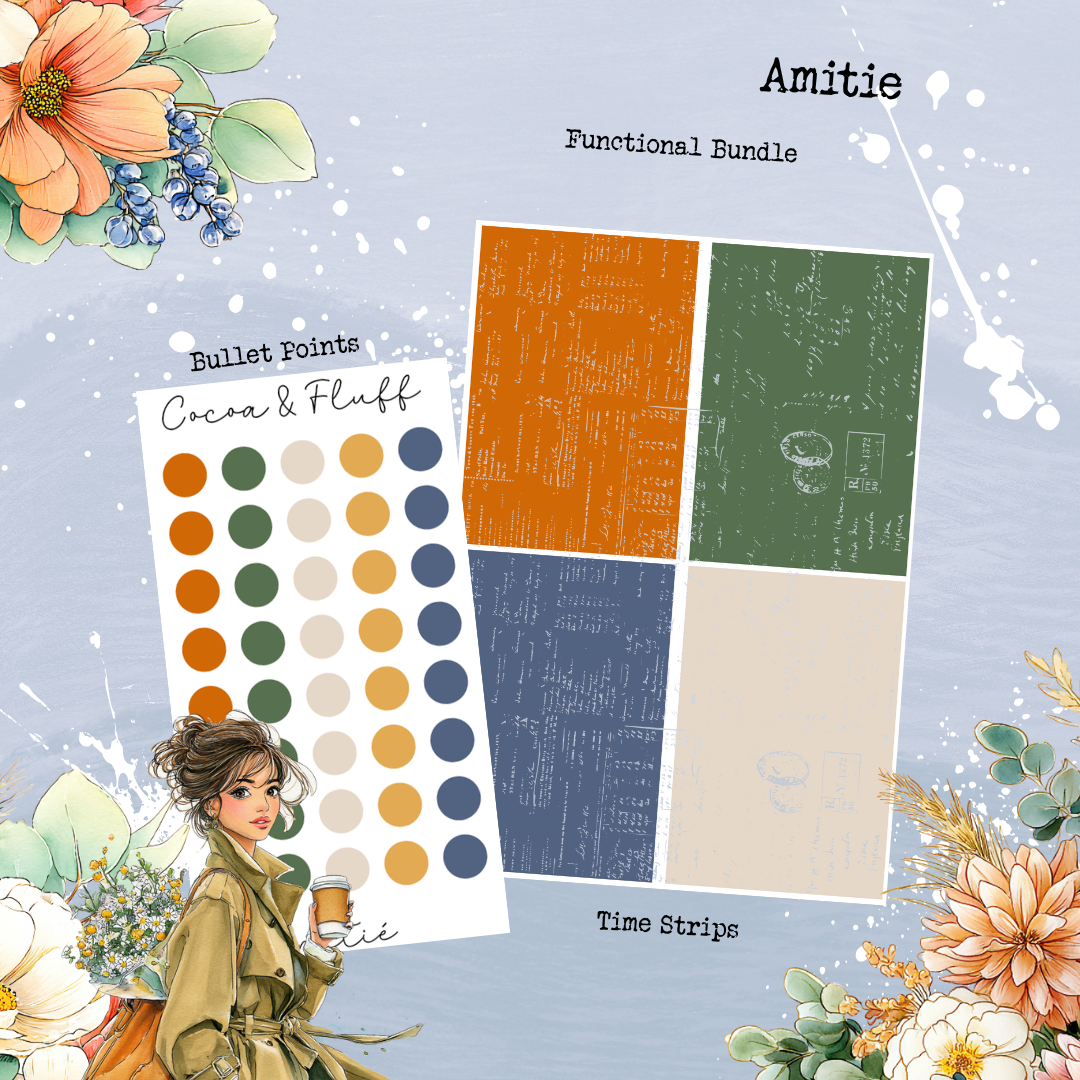Functional Planner Stickers – Amitié – Cocoa & Fluff