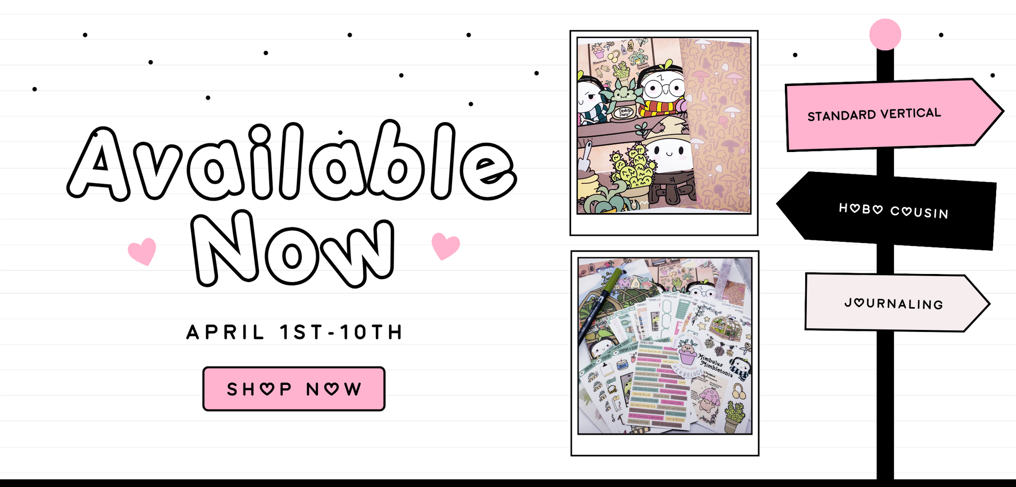 Cocoa & Fluff hand drawn stickers to stick in stuff!